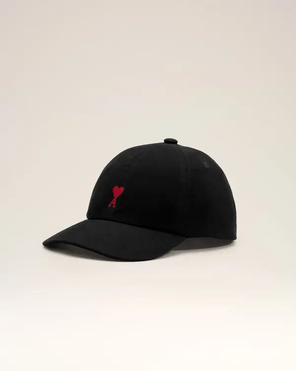 AMI Paris Cotton Baseball Cap - Black