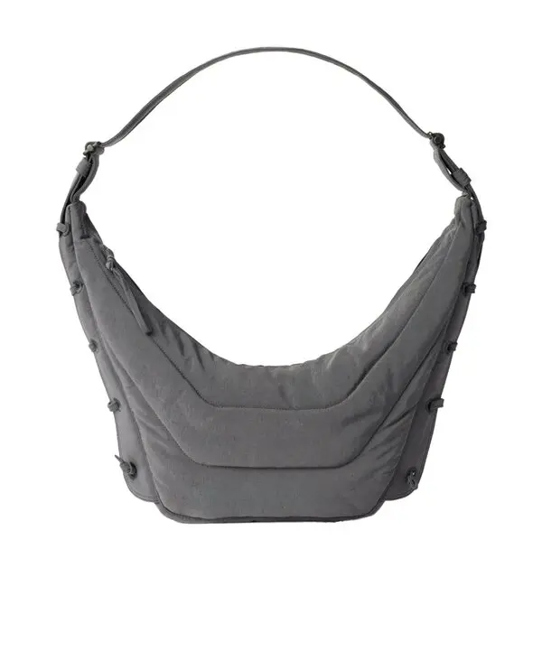 LEMAIRE Medium Soft Game Bag In Nylon Canvas - Gray-blue