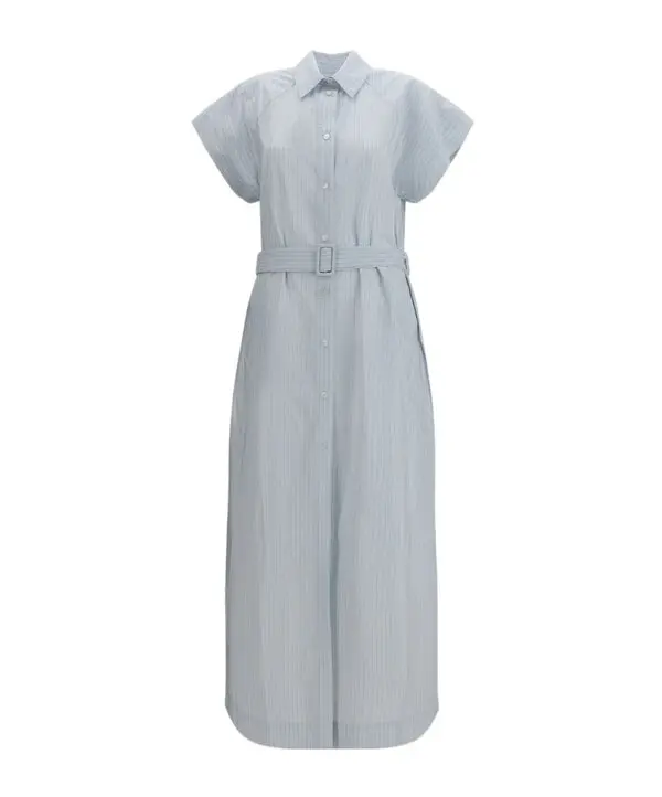 Jacob Cohen Belted Pinstripe Shirt Dress