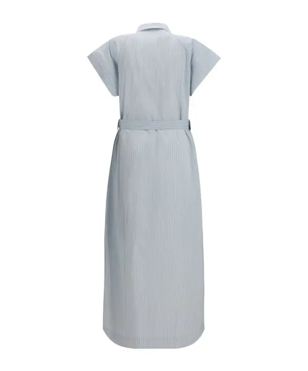 Jacob Cohen Belted Pinstripe Shirt Dress