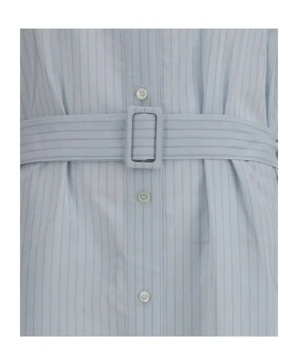 Jacob Cohen Belted Pinstripe Shirt Dress