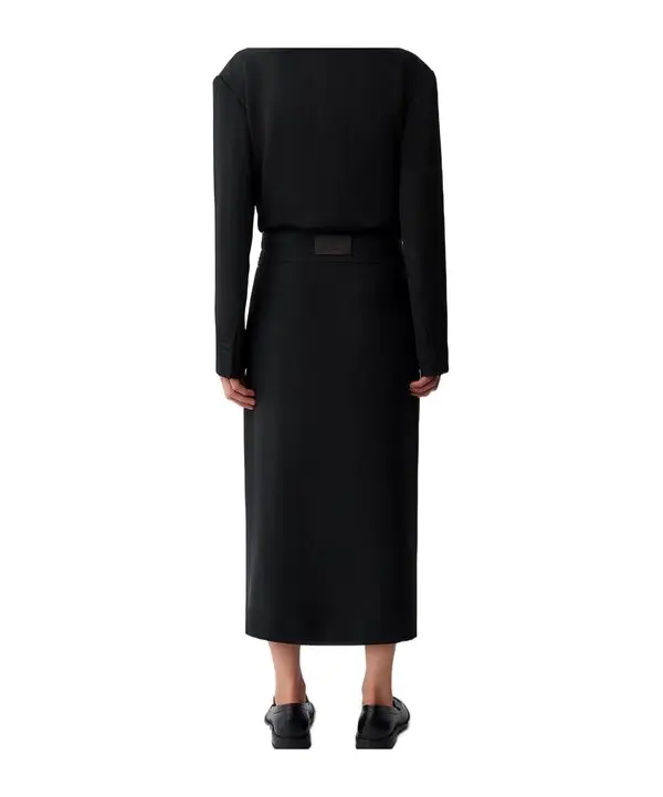 Calvin Klein Hallie Wrap Midi Skirt - Black