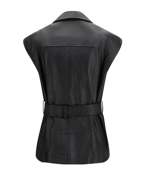 Pinko Leather Biker Vest