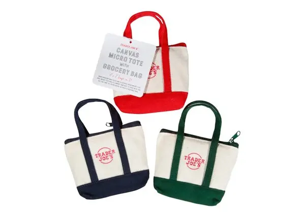 TRADER JOE'S Canvas Micro Totes - Pastel
