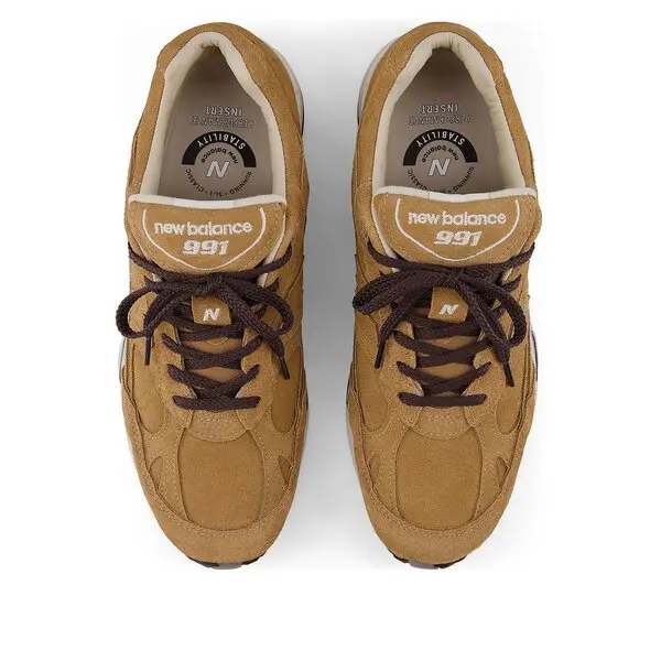 NEW BALANCE 991v1 Luxe Suede Sneakers Made In Uk - Dijon/castle Wall
