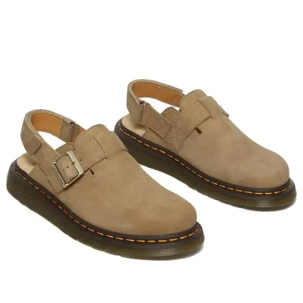 Dr. Martens Jorge Ii Tumbled Nubuck Leather Slingback Mules - Tan