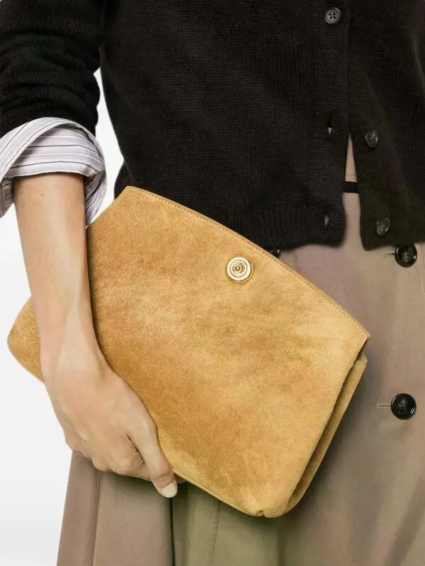 LIFFNER Push-lock Suede Clutch Bag