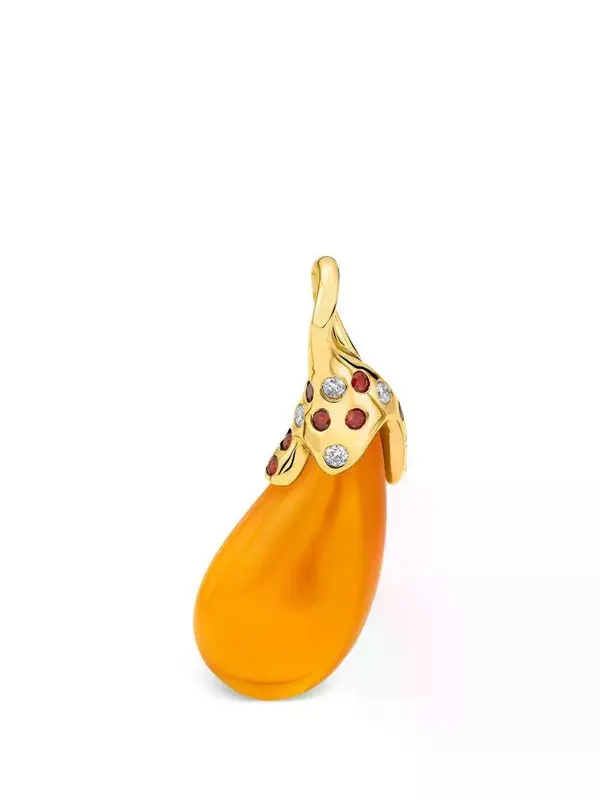 EDINA KISS Fire Opal Drop Pendant Necklace