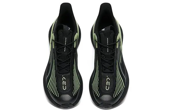 ANTA C37 2.0 Lace-up Athletic Sneakers - Black/lime Green