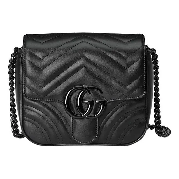 Gucci Gg Marmont Matelasse Shoulder Bag - Black