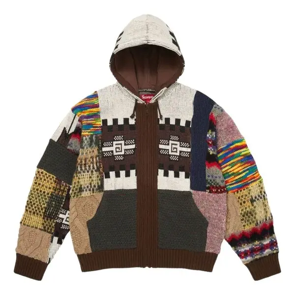 Supreme Ss26 Patchwork Zip Up Hooded Sweater