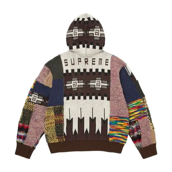 Supreme Ss26 Patchwork Zip Up Hooded Sweater