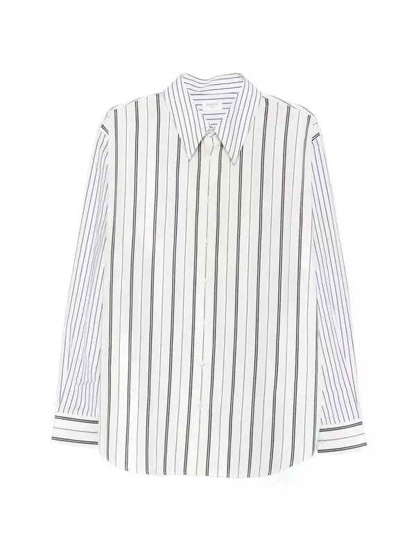 Saint Laurent Vertical-stripe Long-sleeve Shirt - White