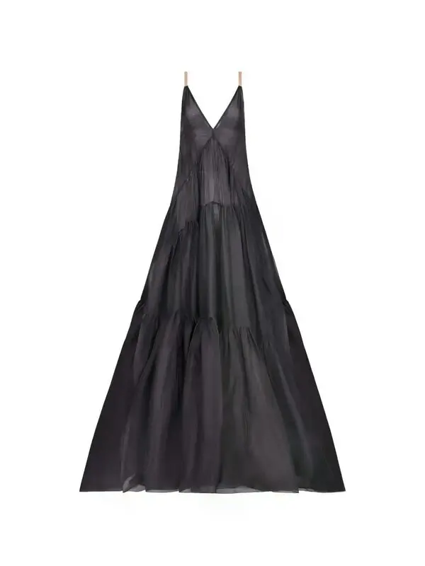 TEMILY Sequin-embellished Tiered Maxi Dress - Black