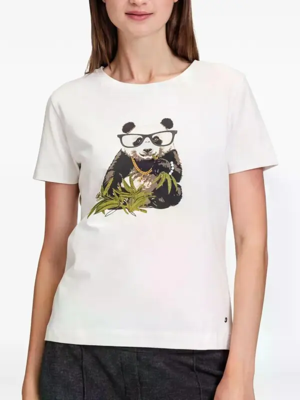 BETTY & CO Panda Print Crew Neck T-shirt