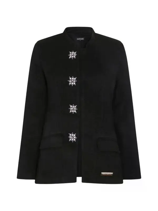 IZAAK AZANEI Embellished-button Long-sleeve Jacket - Black