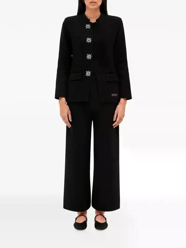 IZAAK AZANEI Embellished Button Long Sleeve Jacket