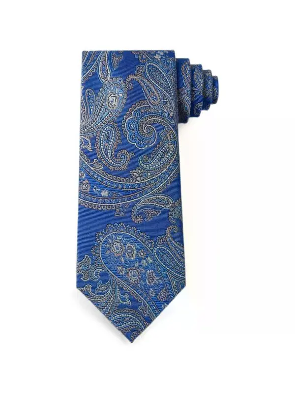 RAMON SANJURJO Paisley Print Neck Tie - Blue