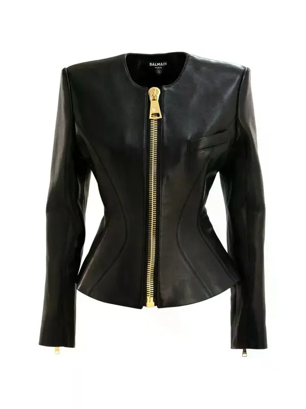 Balmain Zip-up Leather Jacket