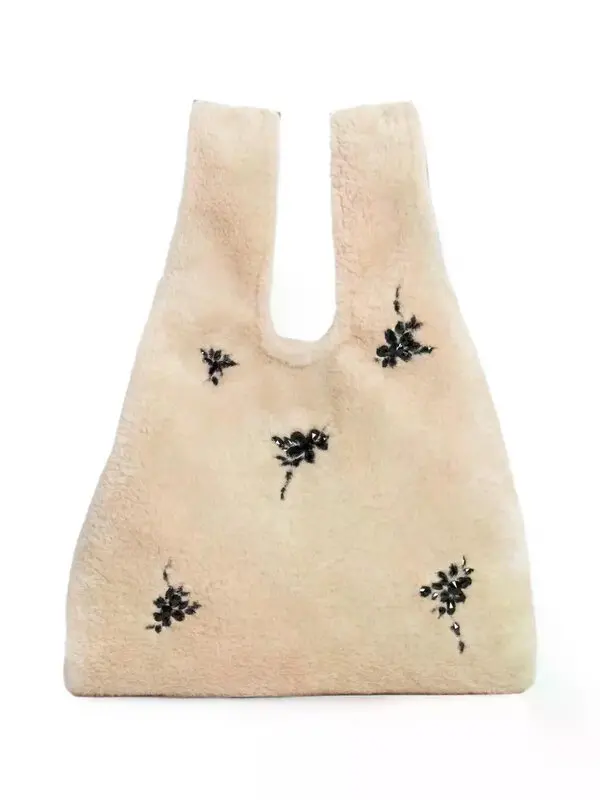 Simone Rocha Embellished Faux-fur Shopper Bag