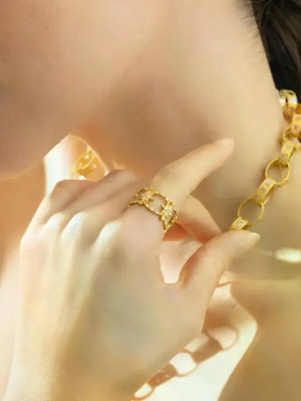 Coomi 20k Yellow Star Motif Diamond Ring - Gold