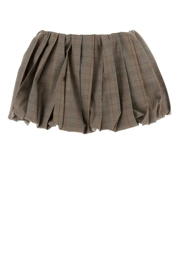 Miu Miu Embroidered Wool Mini Skirt - Multicolor