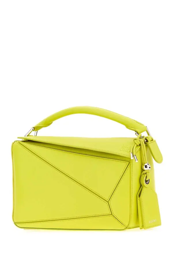 Loewe Fluo Nappa Leather Small Featherlight Puzzle Handbag - Yellow