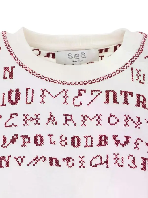 Sea Embroidered Knit T-shirt