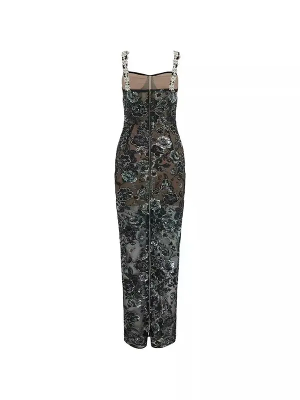 BRONX AND BRONCO Dahlia Sequin-embellished Maxi Dress - Black
