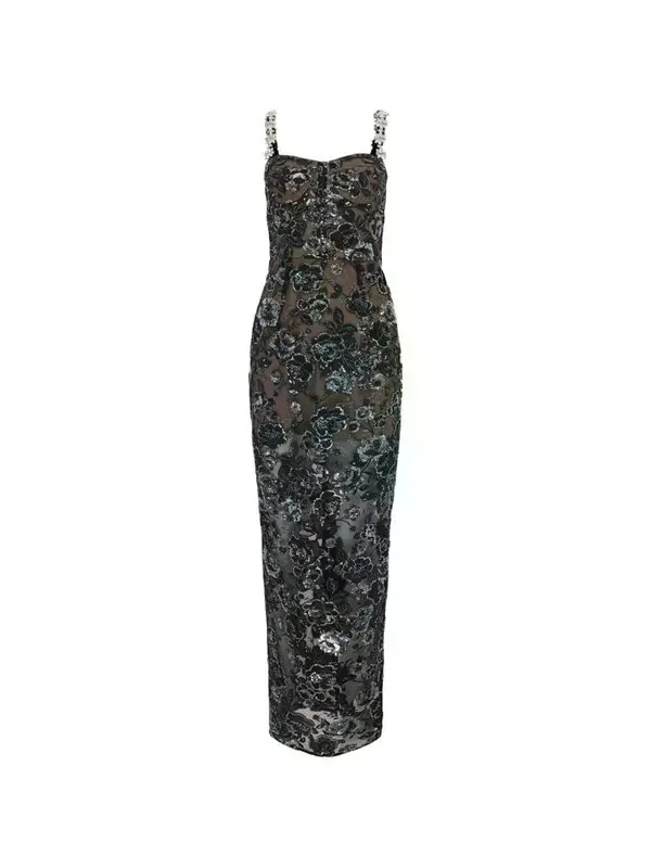 BRONX AND BRONCO Dahlia Sequin-embellished Maxi Dress - Black