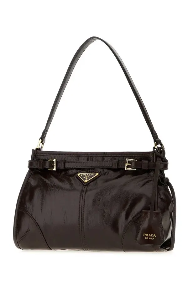 Prada Dark Leather Bonnie Shoulder Bag