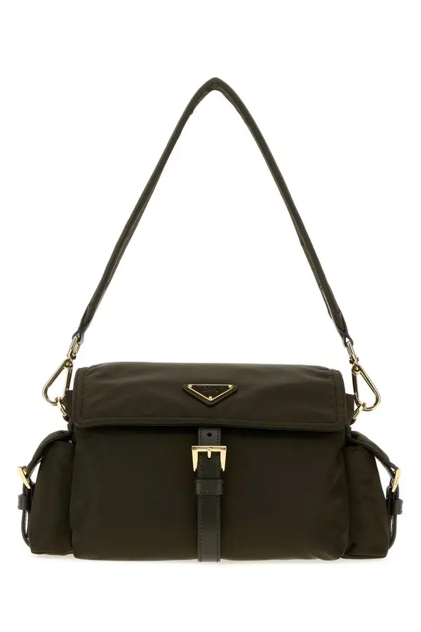 Prada Re-nylon Shoulder Bag With Golden Metal Finishing