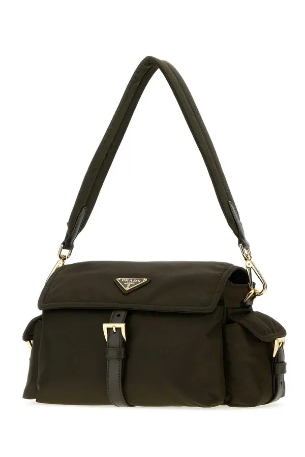 Prada Re-nylon Shoulder Bag With Golden Metal Finishing