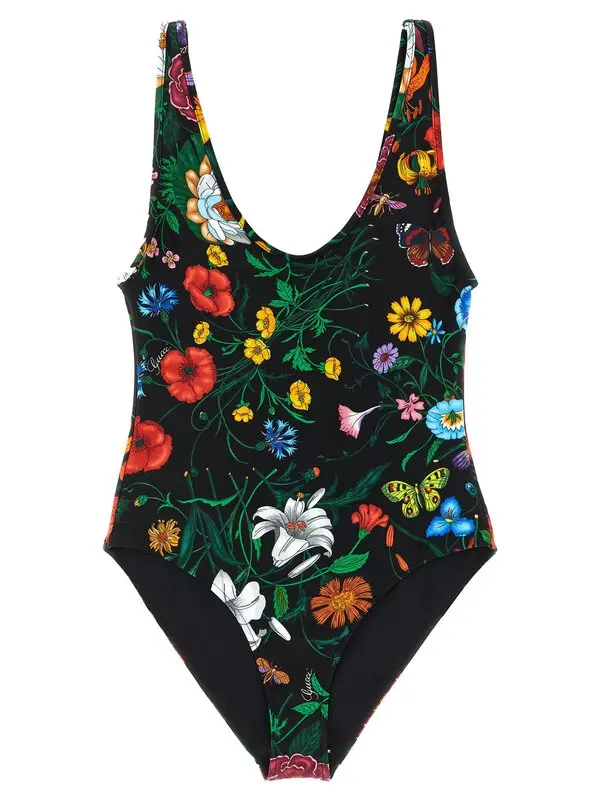 Gucci Flora' One-piece Swimsuit - Black