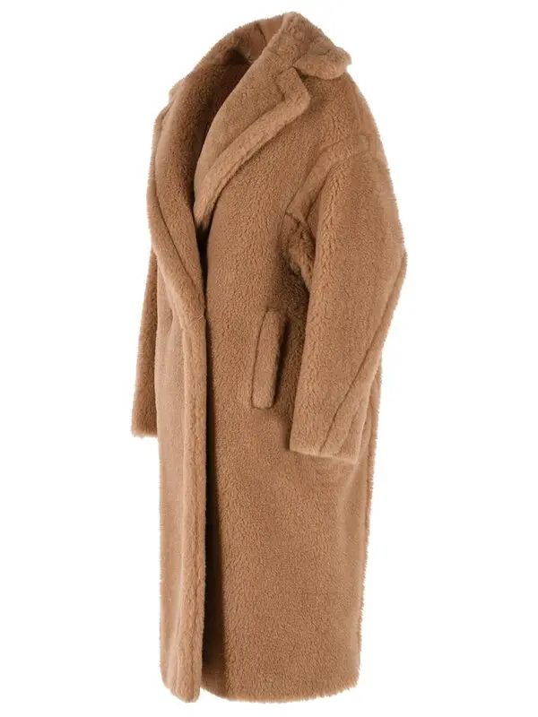 Max Mara Teddy' Camel And Silk Coat - Brown