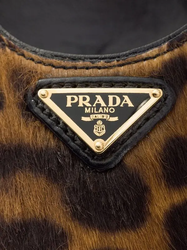 Prada Printed Calf Hair Slingback Pumps - Brown