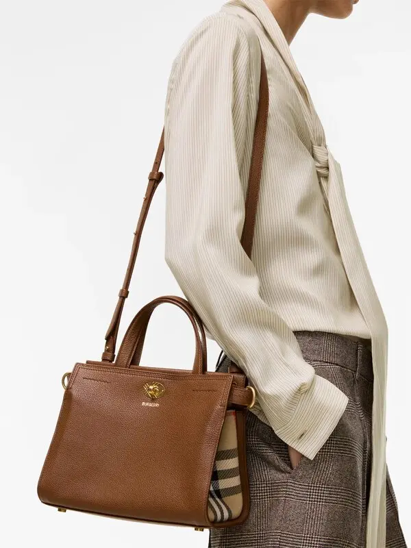 Burberry Mini Cotswolds Check Tote Bag - Brown
