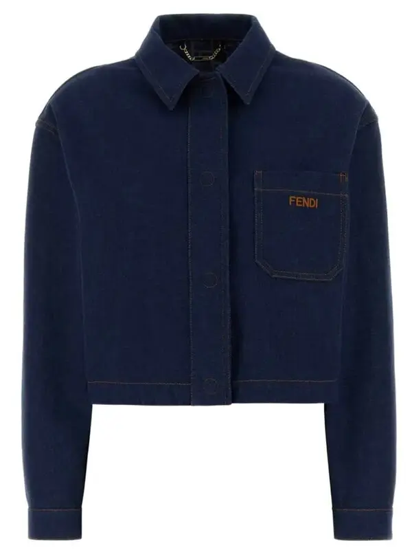 Fendi Ff Reverse Denim Jacket - Blue