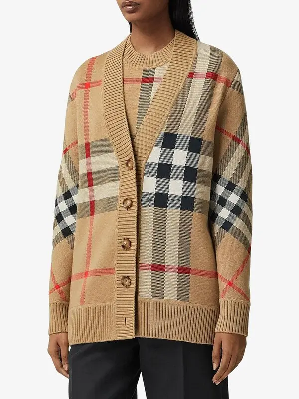 Burberry Vintage Check Jacquard Cardigan - Brown
