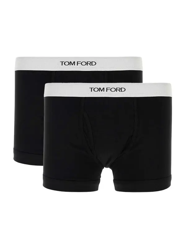 TOM FORD Set Of 2 Logo-waistband Cotton Boxer Briefs - Black