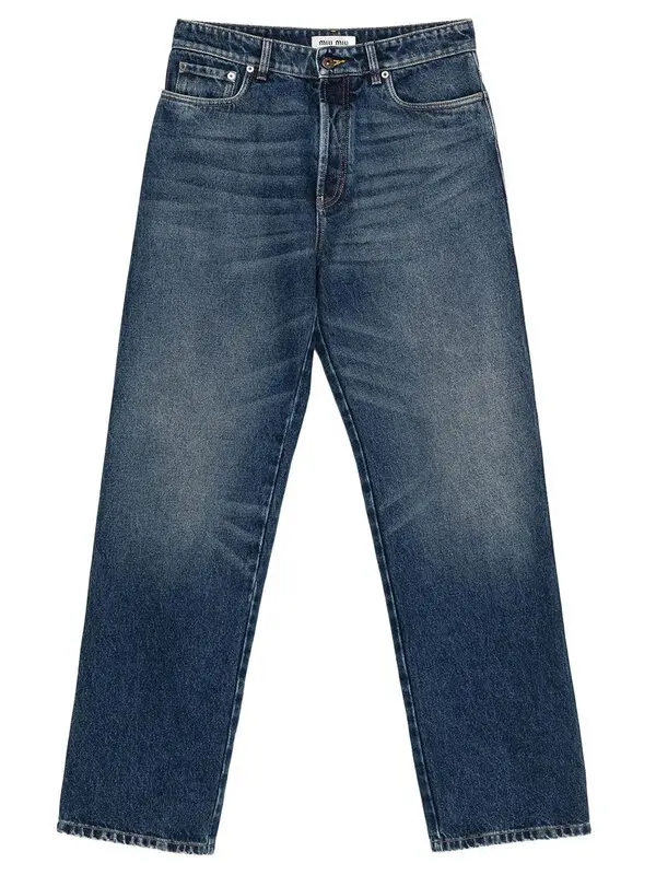 Miu Miu Five-pocket Loose Fit Denim Jeans - Blue