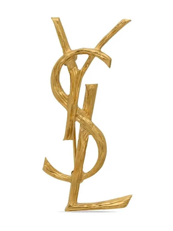 Saint Laurent Cassandre Metal Brooch - Silver