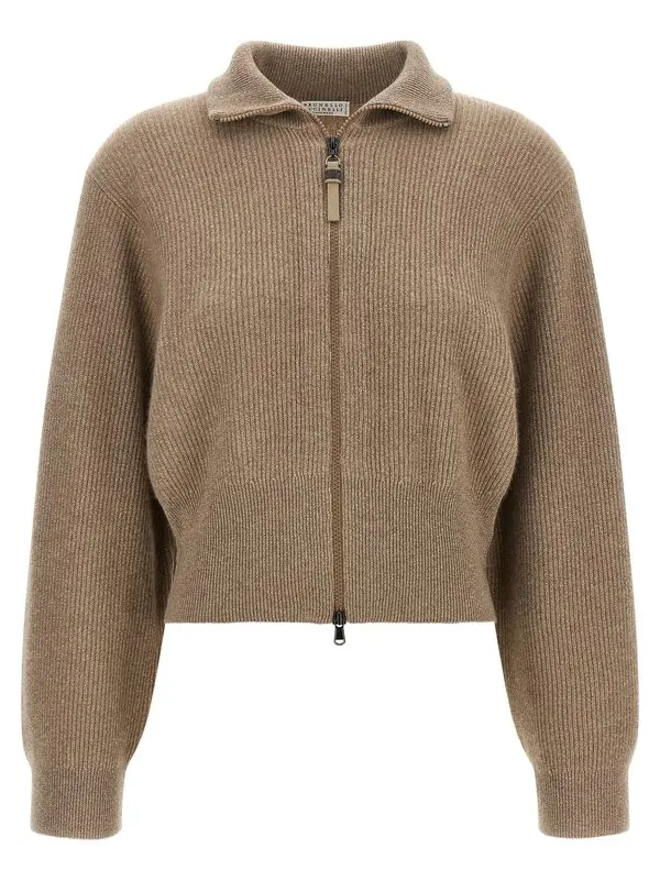 Brunello Cucinelli Cashmere Sparkling Cardigan - Brown