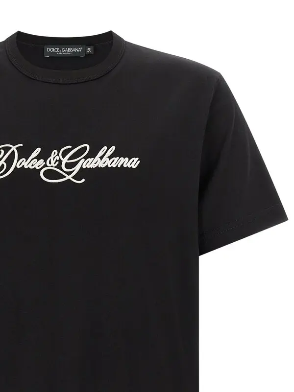 Dolce & Gabbana Logo Embroidery T-shirt - Black