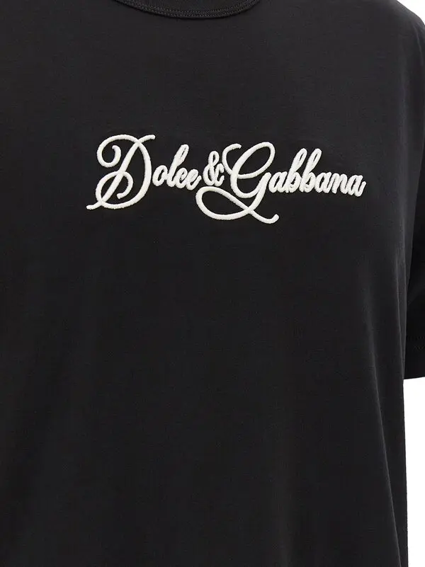 Dolce & Gabbana Logo Embroidery T-shirt - Black