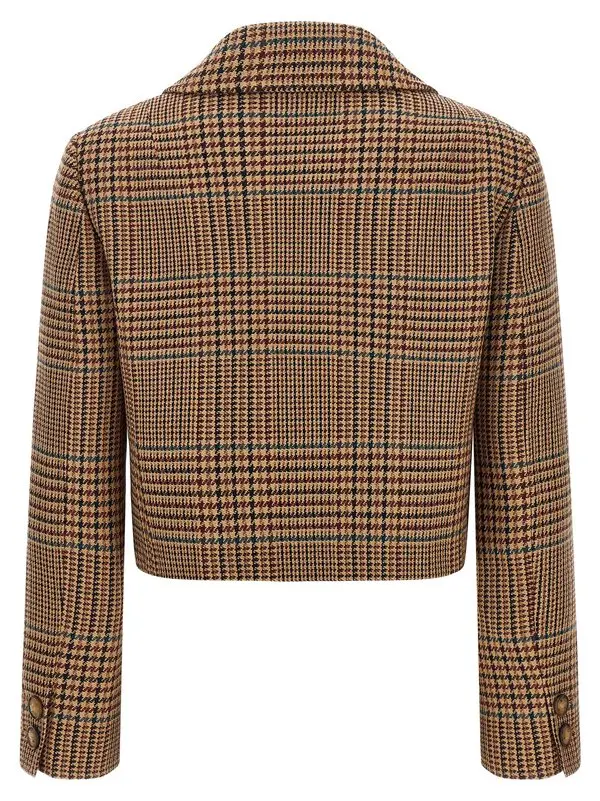 Etro Prince Of Wales Motif Cropped Blazer