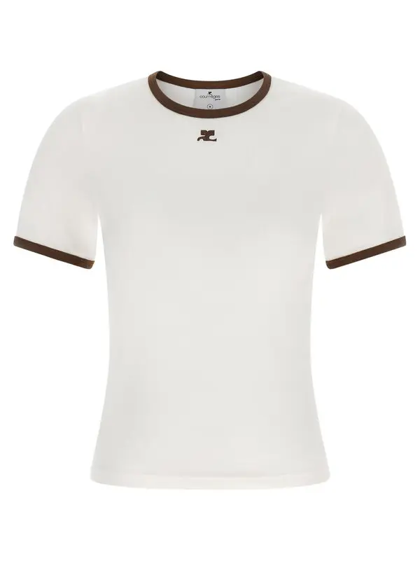 COURREGES Courrèges Signature Contrast T-shirt - Brown