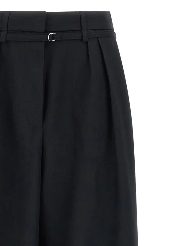Dries Van Noten Peacha' High-waisted Wide-leg Wool Trousers