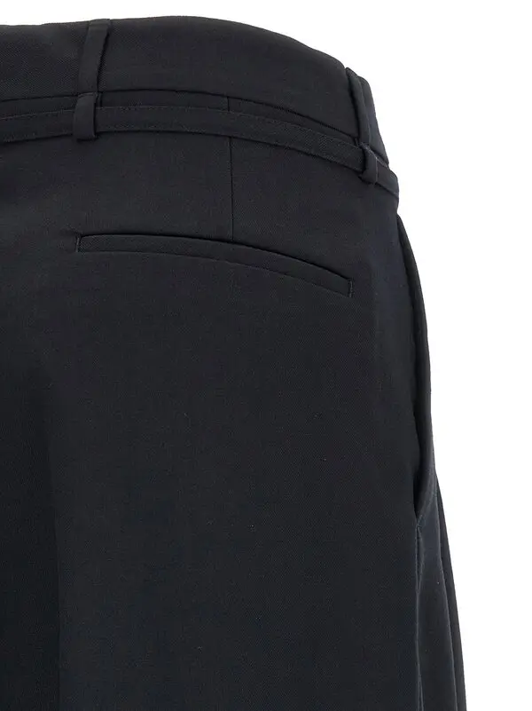 Dries Van Noten Peacha' High-waisted Wide-leg Wool Trousers