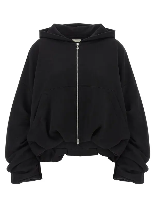 Dries Van Noten Hannett" Oversized Cotton Hoodie With Zip Closure - Black